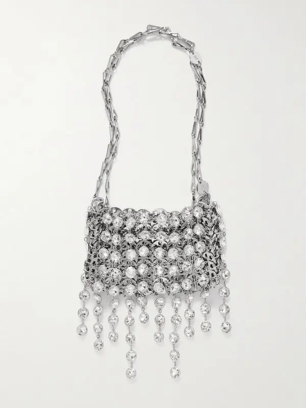 Rabanne 1969 Filet Crystal-embellished Chainmail Shoulder Bag - Silver