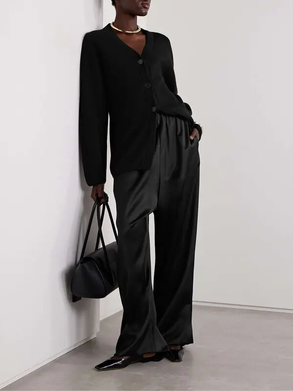 FFORME Dayne Sateen Wide-leg Pants - Black