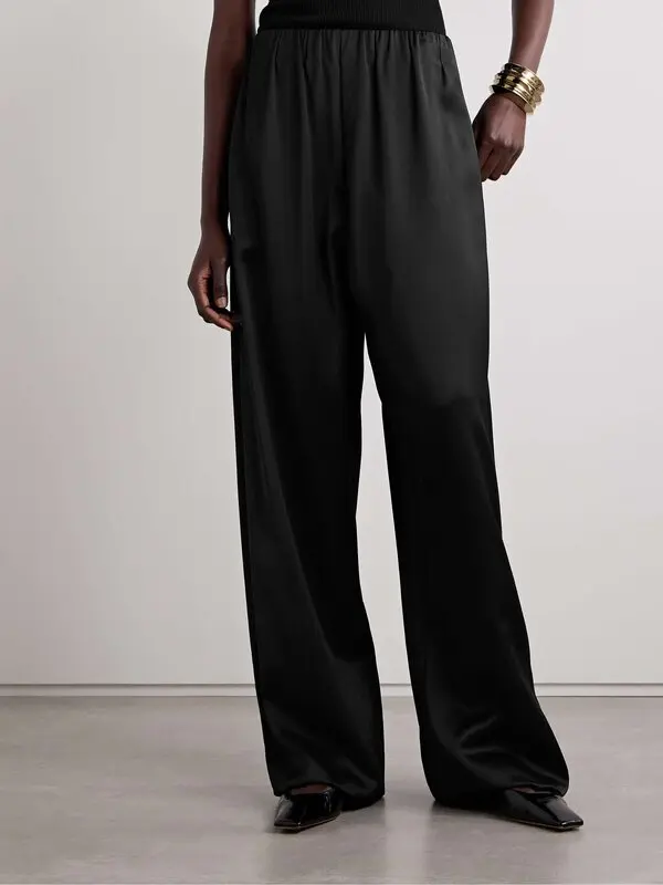 FFORME Dayne Sateen Wide-leg Pants - Black