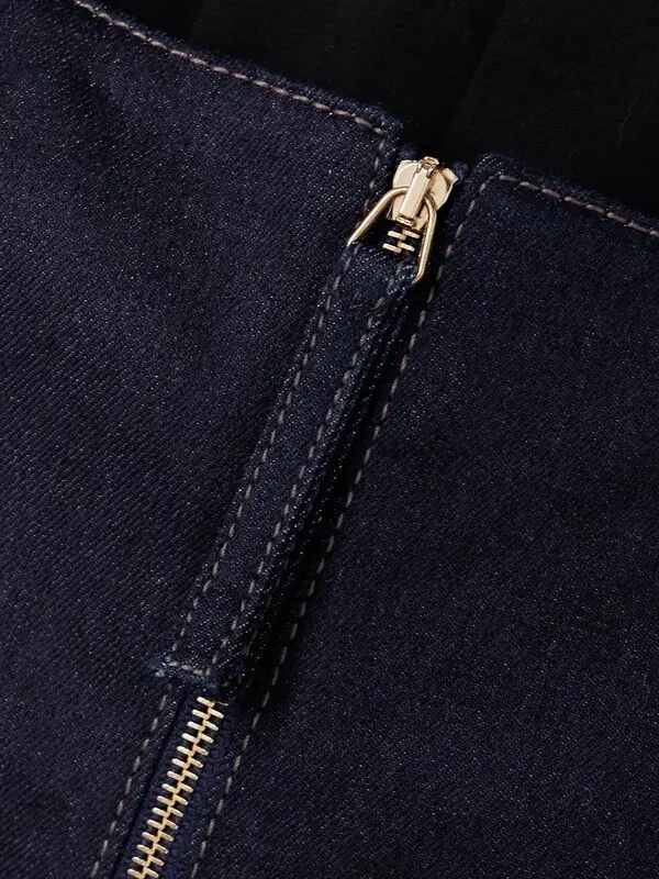 Carolina Herrera Denim Peplum Tank