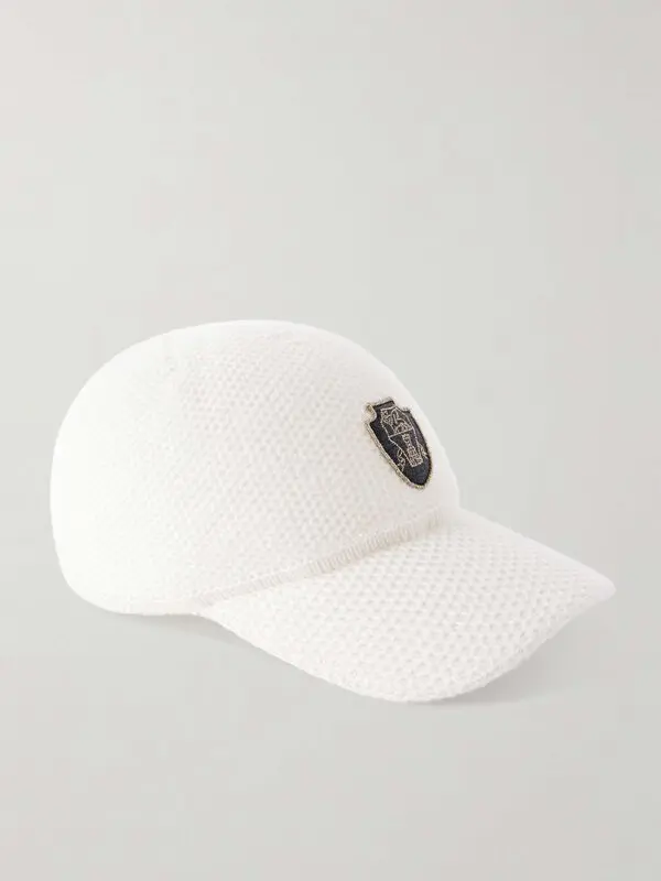 Brunello Cucinelli Appliquéd Waffle-knit Wool Baseball Cap