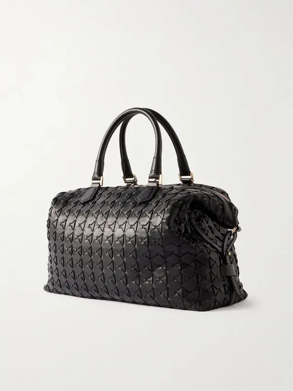 SERAPIAN Ani Woven Leather Tote - Black