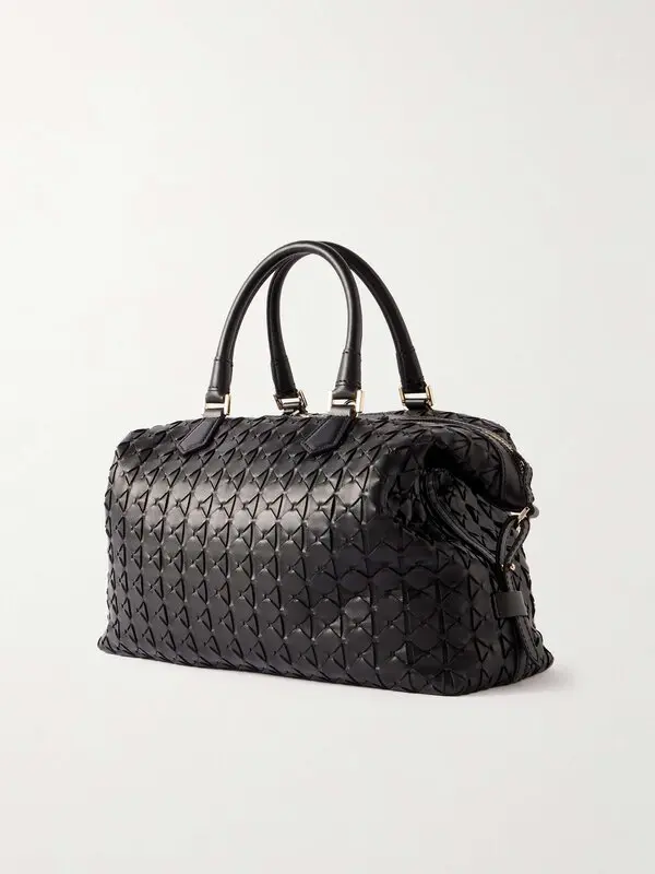 SERAPIAN Ani Woven Leather Tote - Black