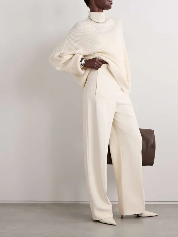 FFORME Peyton Crepe Wide-leg Pants - Cream