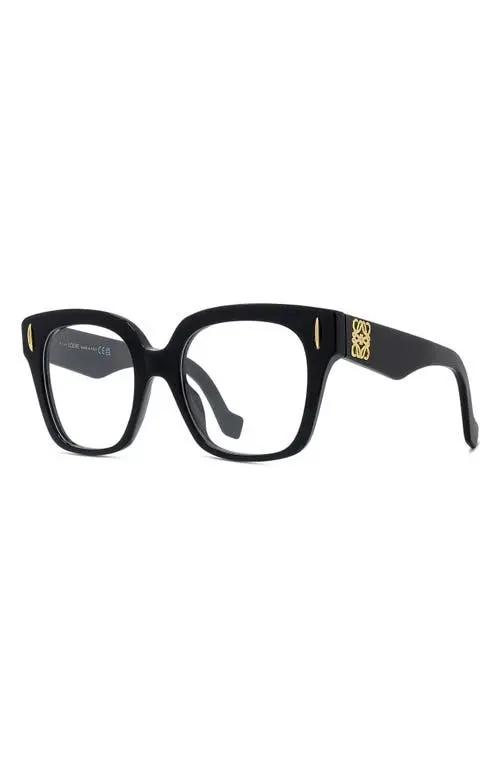 Loewe Anagram 51mm Square Eyeglasses - Shiny Black