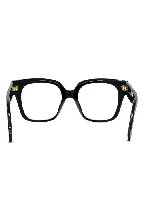 Loewe Anagram 51mm Square Eyeglasses - Shiny Black