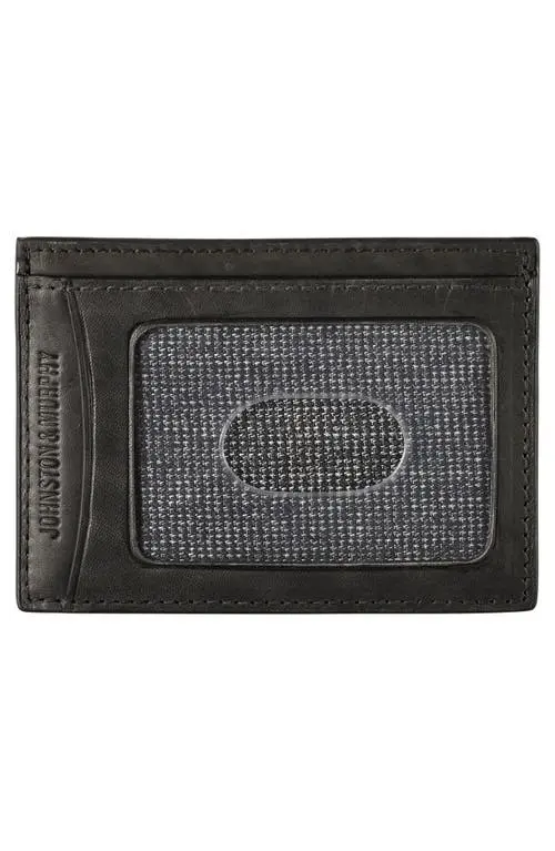Johnston & Murphy Rhodes Weekend Leather Card Case - Black