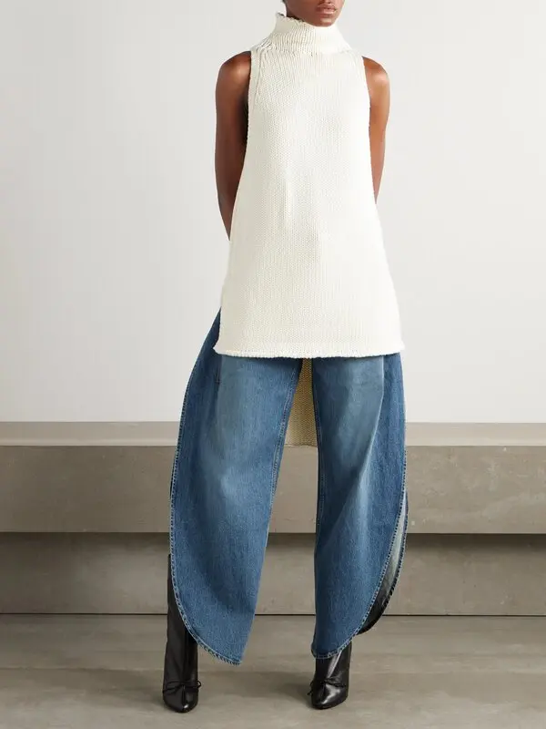 Alaïa High-rise Barrel-leg Jeans - Blue