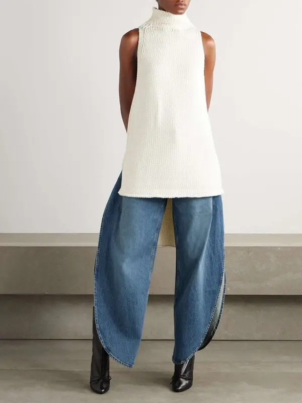 Alaïa High-rise Barrel-leg Jeans - Blue
