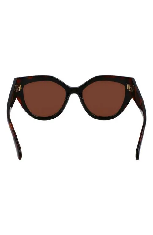 FERRAGAMO 53mm Cat Eye Sunglasses - Tortoise/black