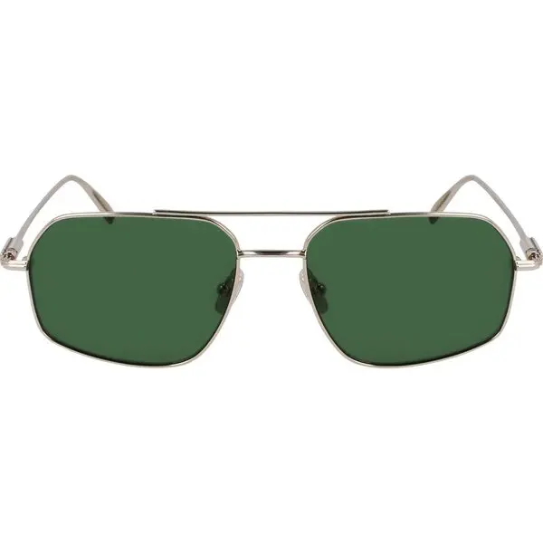 FERRAGAMO Navigator Sunglasses - Light Gold/green