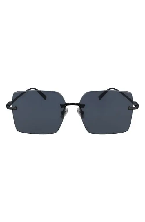 FERRAGAMO Prisma 60mm Rectangular Sunglasses - Matte Black