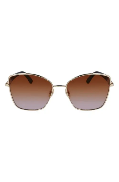 FERRAGAMO Gancini Butterfly Sunglasses - Gold/brown Gradient