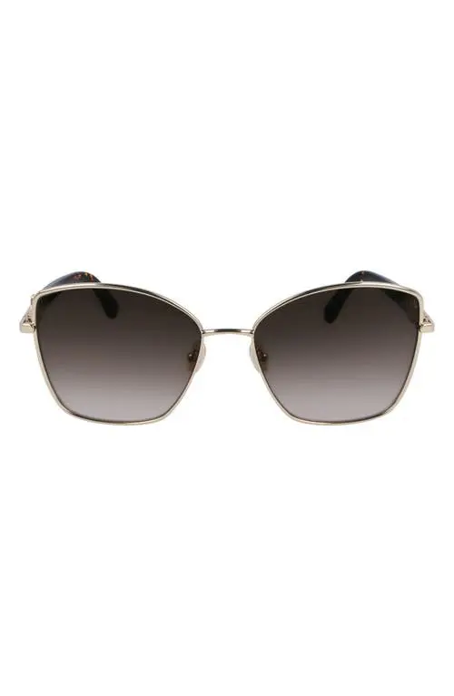 FERRAGAMO Gancini Butterfly Sunglasses - Gold/khaki Gradient