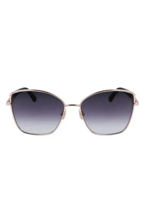 FERRAGAMO Gancini Butterfly Sunglasses - Rose Gold/grey Grdnt
