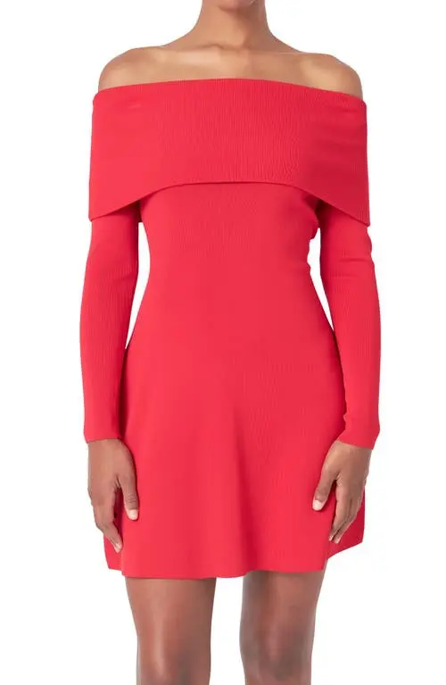 Endless Rose Long Sleeve Knit Minidress