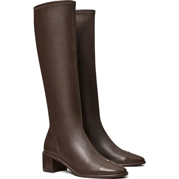 Tory Burch Cap-toe Knee High Boots - Cocoadnu