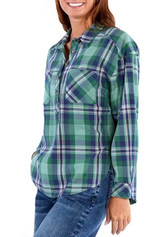 BILLY T Popover Plaid Button-up Shirt