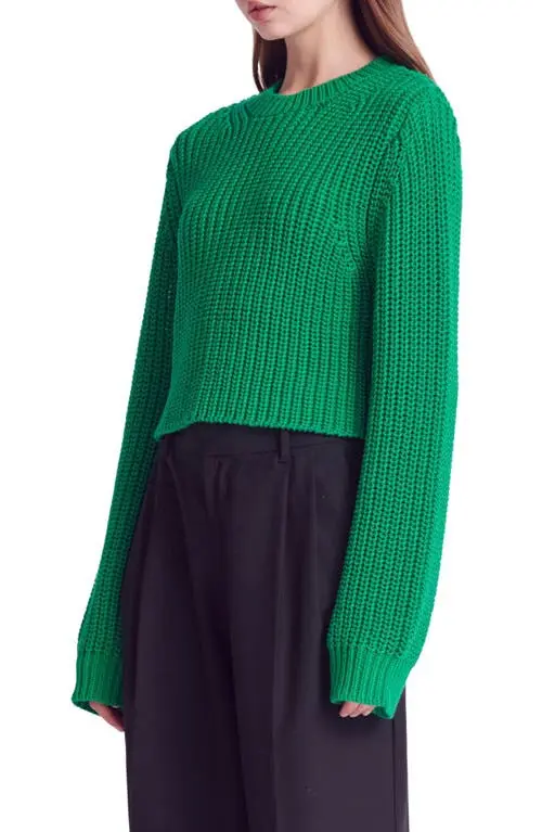 English Factory Crewneck Crop Sweater - Green