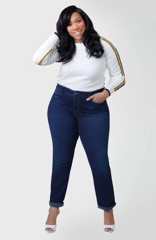 SLINK JEANS High Rise Straight Leg Boyfriend Jeans - Summer