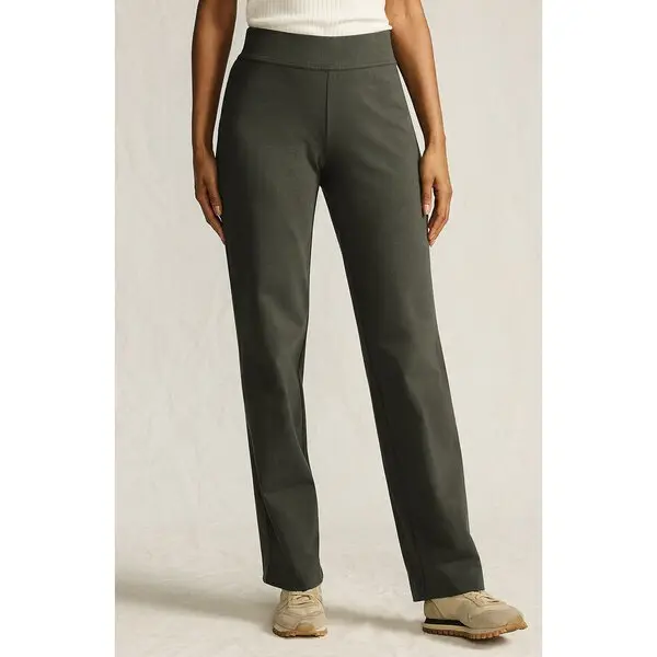LANDS' END Starfish Mid Rise Straight Leg Pants - Forest Moss