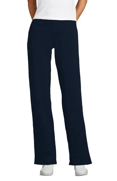 LANDS' END Mid Rise Straight Leg Knit Pants - Radiant Navy