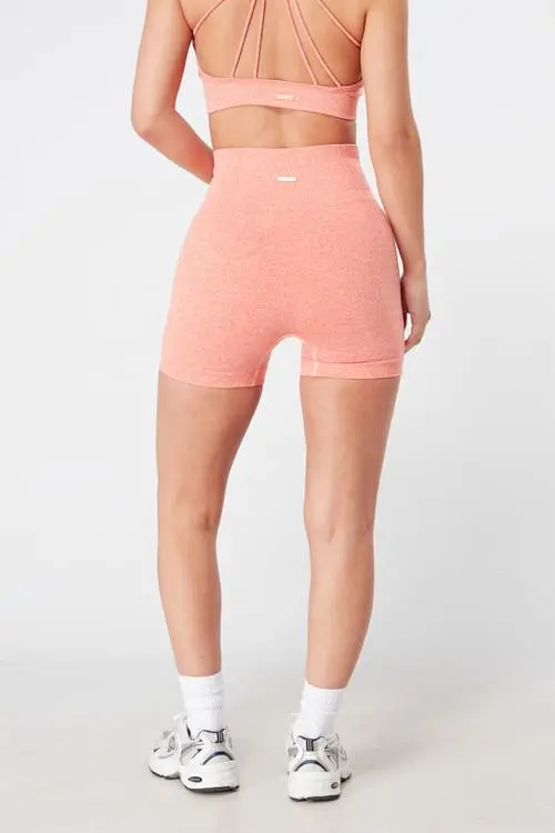 TWILL ACTIVE Recycled Seamless Marl Laser-cut Shorts - Coral