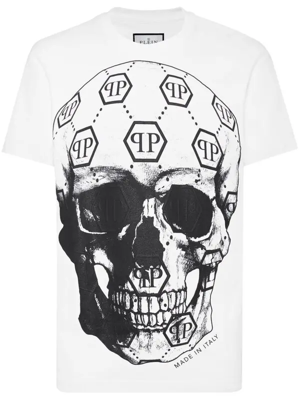 Philipp Plein Skull-print Round-neck T-shirt - White
