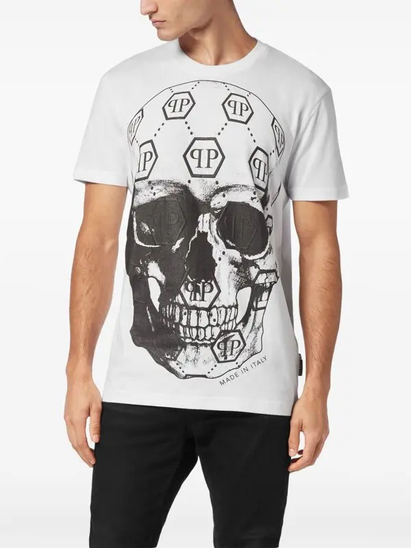 Philipp Plein Skull-print Round-neck T-shirt - White