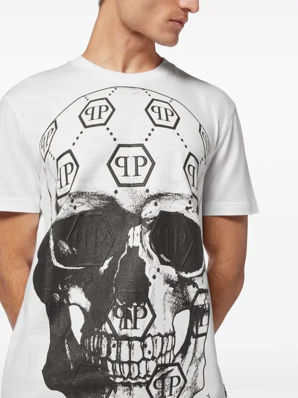 Philipp Plein Skull-print Round-neck T-shirt - White