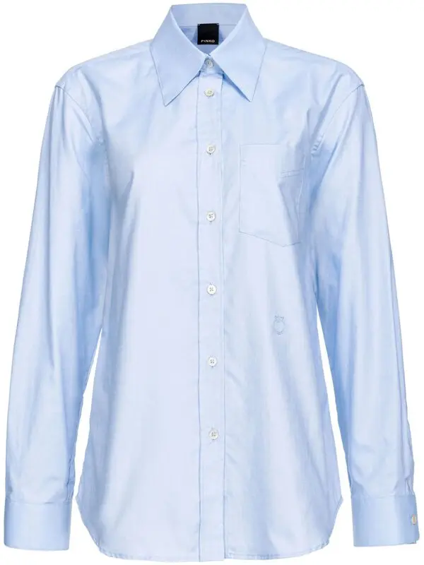 Pinko Love Birds Embroidered Cotton Shirt