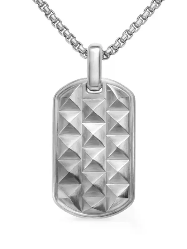 David Yurman Sterling Pyramid Tag - Silver
