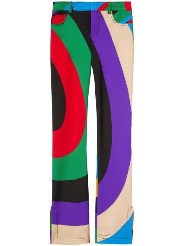 Emilio Pucci Iride-print Full-length Trousers - Purple