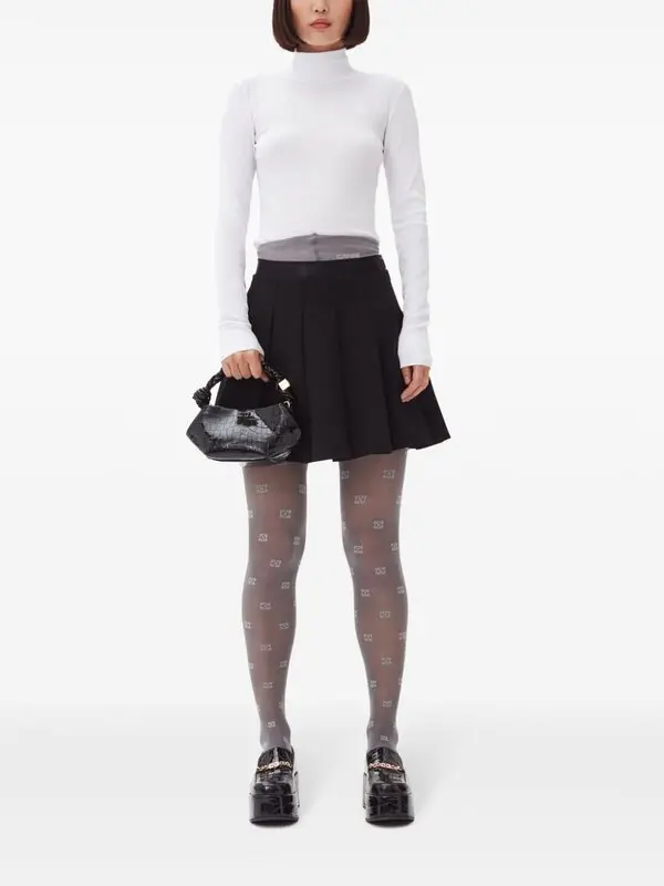GANNI Light Twill Pleated Mini Skirt