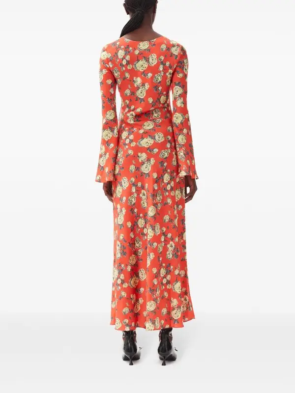 ganni floral print maxi dress Ganni Marceau Georgette floral wrap dress