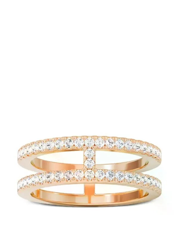 APM MONACO Double Line Pavé Fashion Ring - Pink