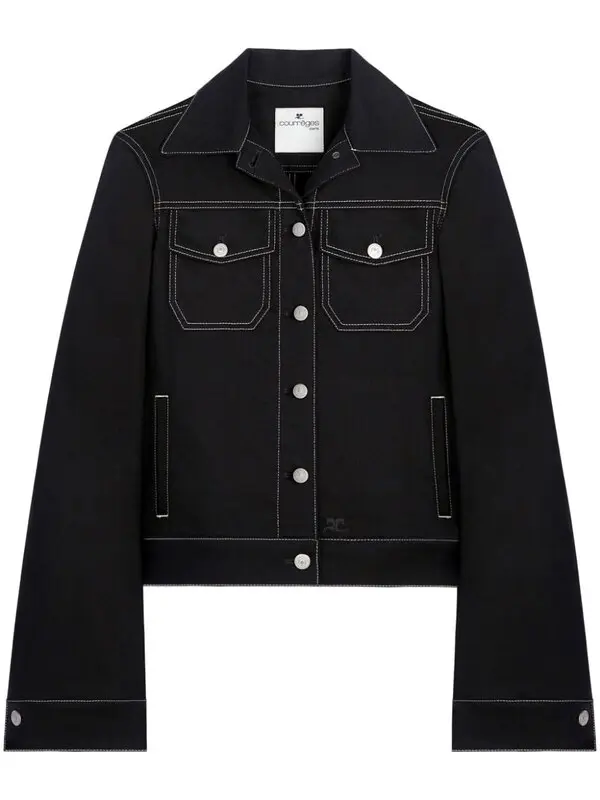 COURREGES Topstitched Denim Trucker Jacket