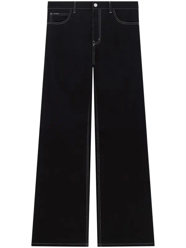 COURREGES Mid-rise Wide Leg Jeans - Black