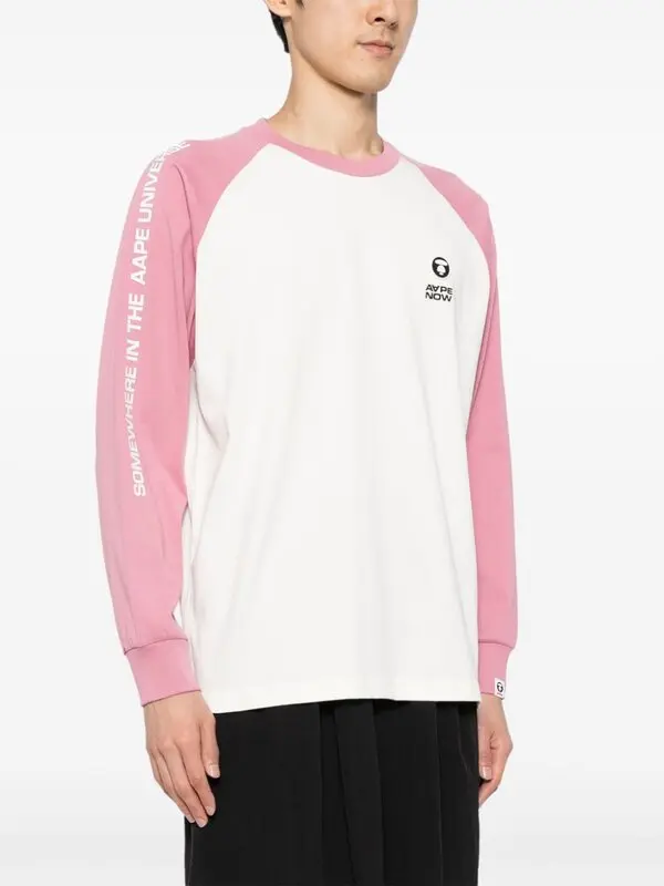 AAPE BY *A BATHING APE Moonface Logo Raglan Long Sleeve Tee