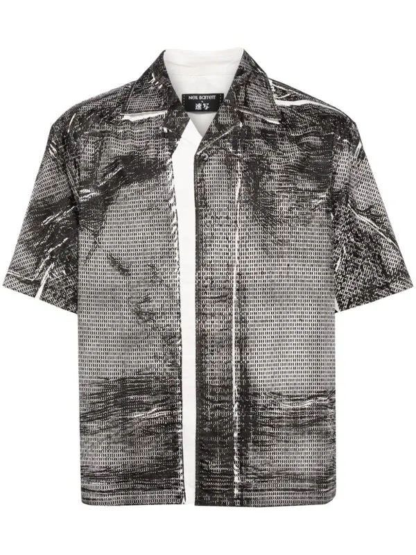 CROQUIS Graphic-print Short Sleeves Shirt - Black