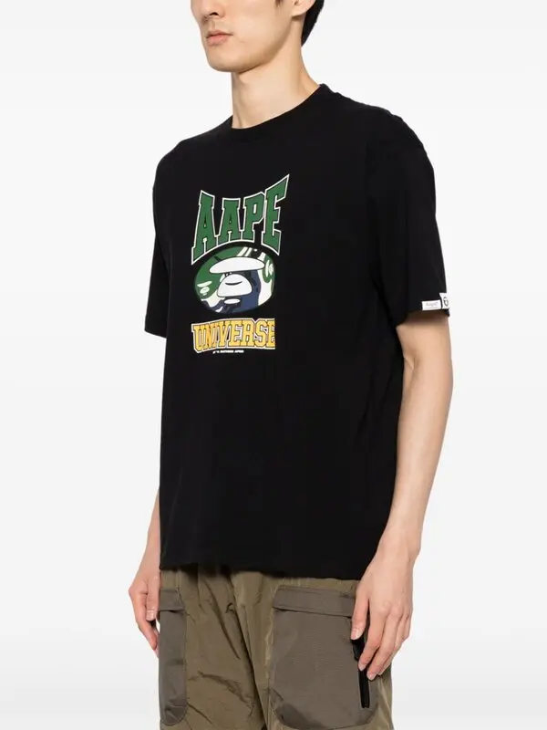 AAPE BY *A BATHING APE Moonface Logo College T-shirt - Black