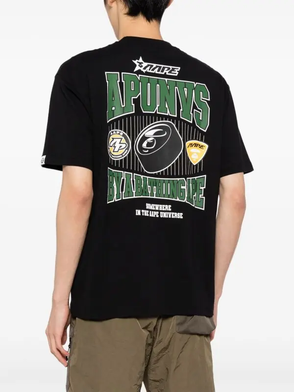 AAPE BY *A BATHING APE Moonface Logo College T-shirt - Black
