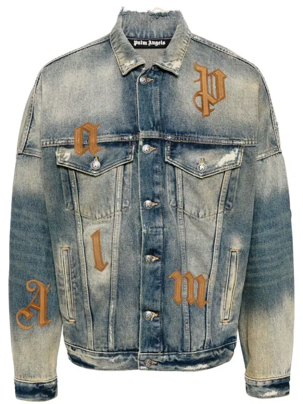 Palm Angels Flap Pockets Denim Jacket - Blue