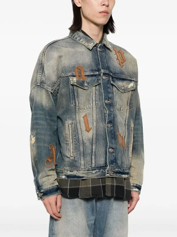 Palm Angels Flap Pockets Denim Jacket - Blue