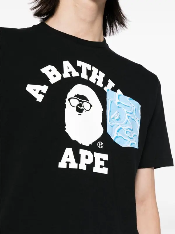 A BATHING APE Logo Print T-shirt - Black