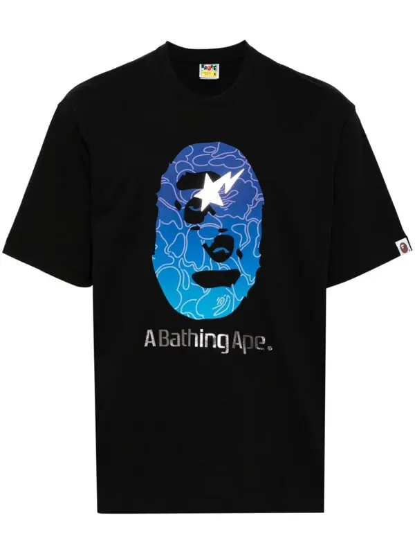 A BATHING APE Logo Print T-shirt - Black