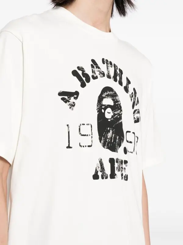 A BATHING APE Screen Print College Relaxed Fit Tee