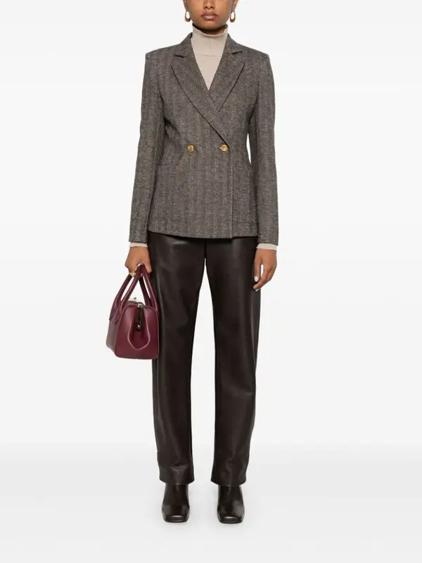 Harris Wharf London Herringbone Double-breasted Blazer