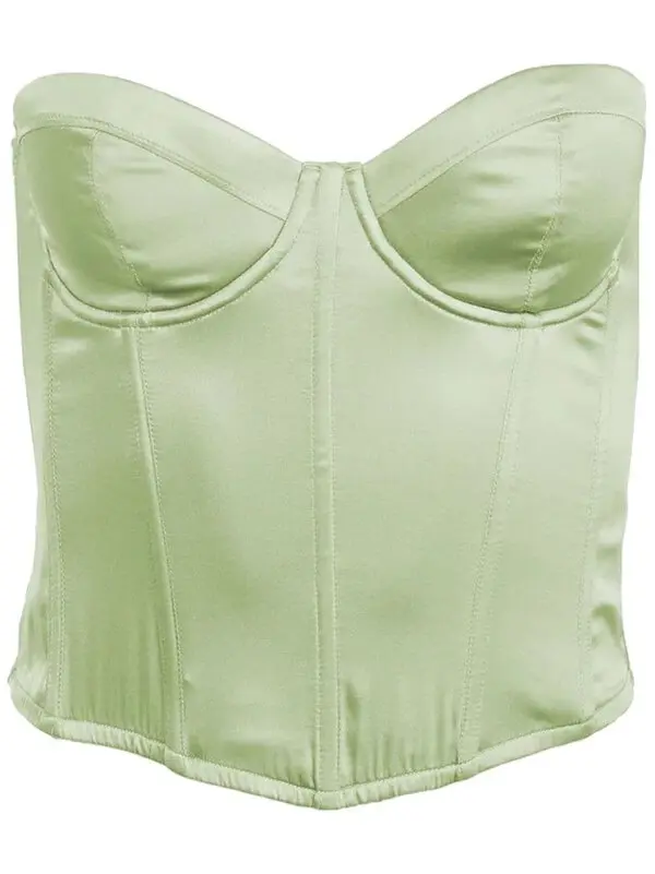 FLEUR DU MAL Hamptons Bustier Top - Green