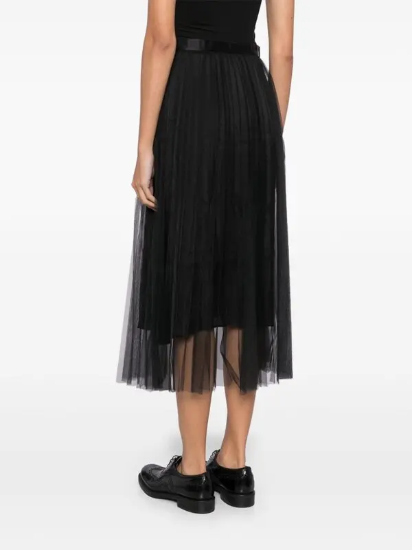 JNBY Pleated A-line Midi Skirt - Black